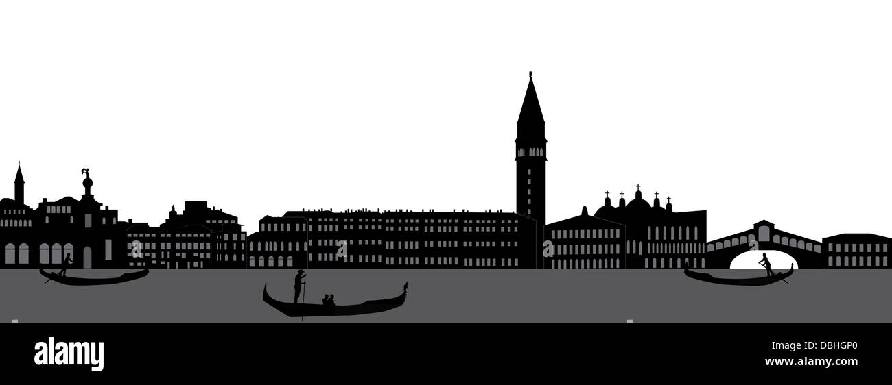 Outline venice skyline silhouette hi-res stock photography and images ...