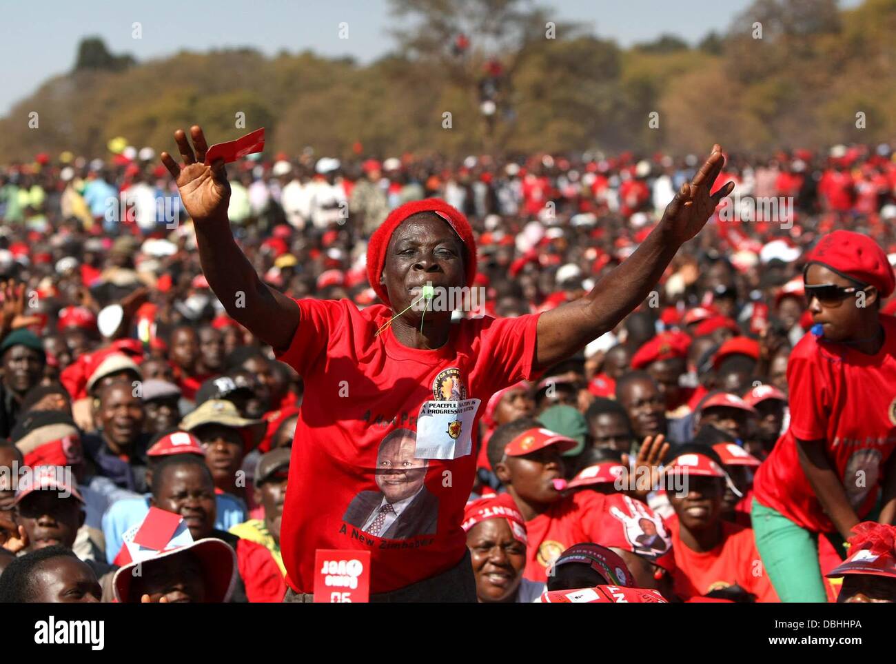 Harare, Zimbabwe. 29th July 2013. MDC supporters during a rally in July ...