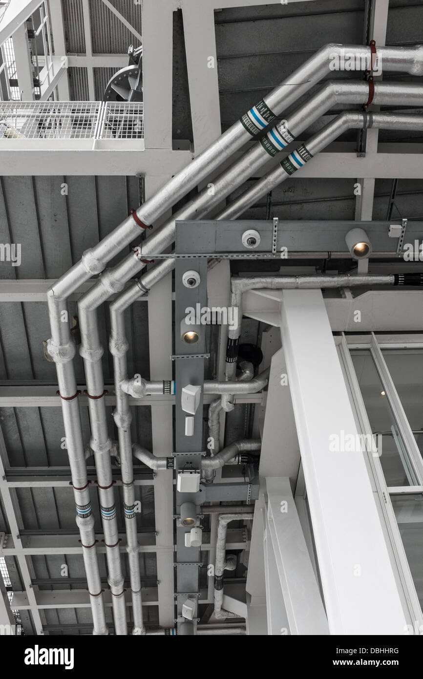Detail of External Piping or Ducting in a Modern Building Stock Photo ...