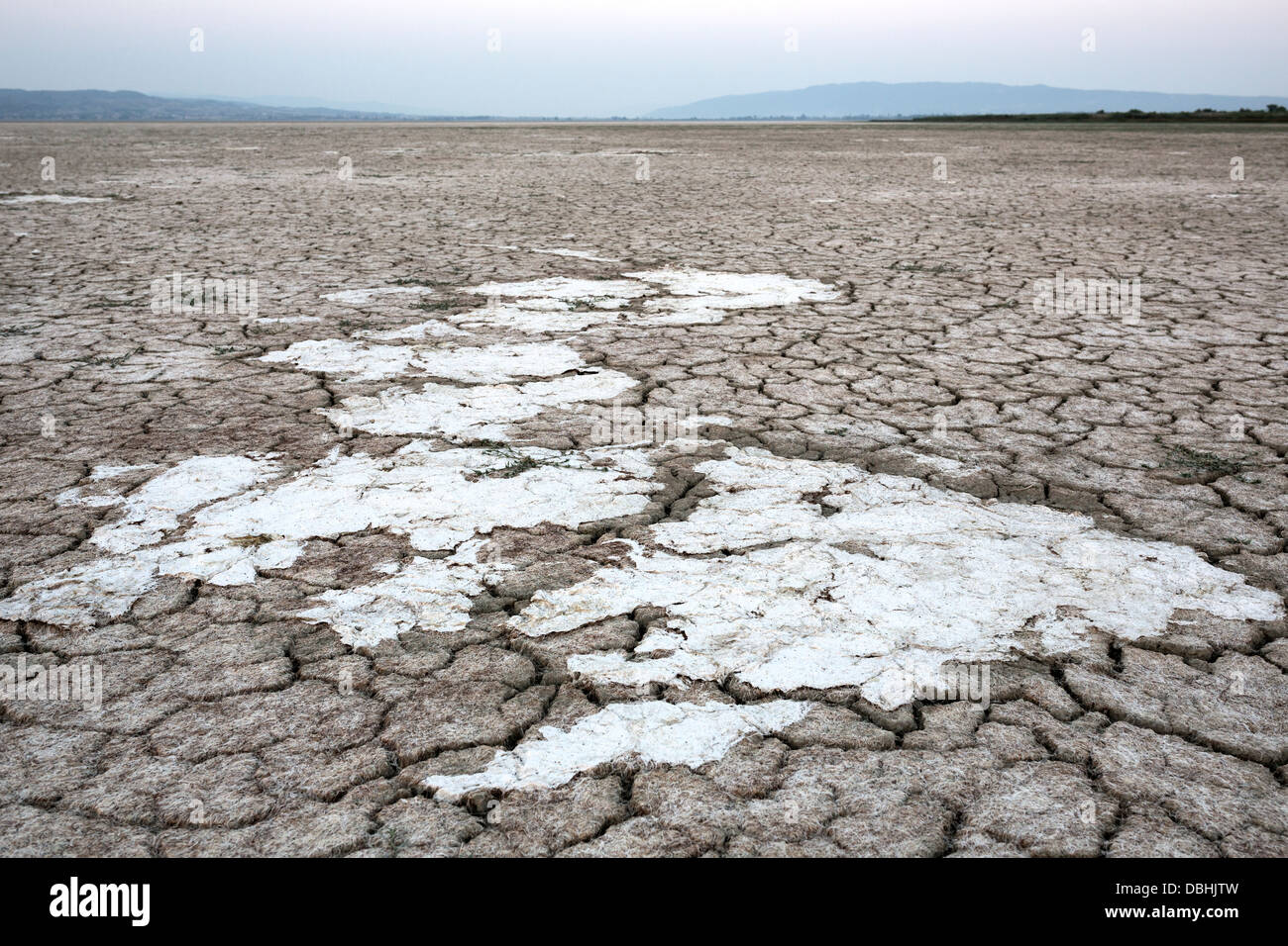Drought ground of death lake Koronia in northern Greece Stock Photo - Alamy