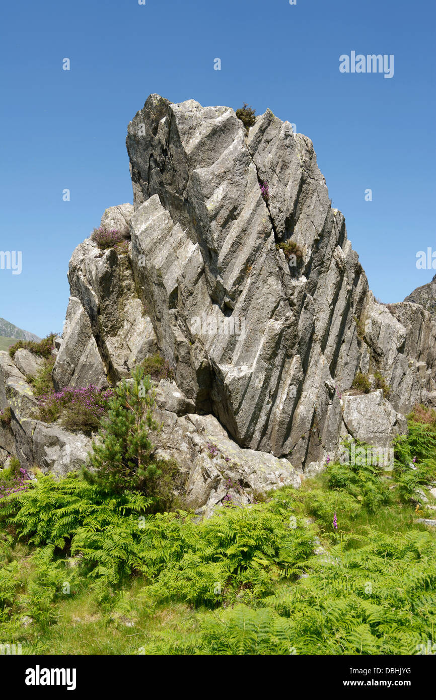 Rock outcrop with organ pipe rock formation Stock Photo - Alamy