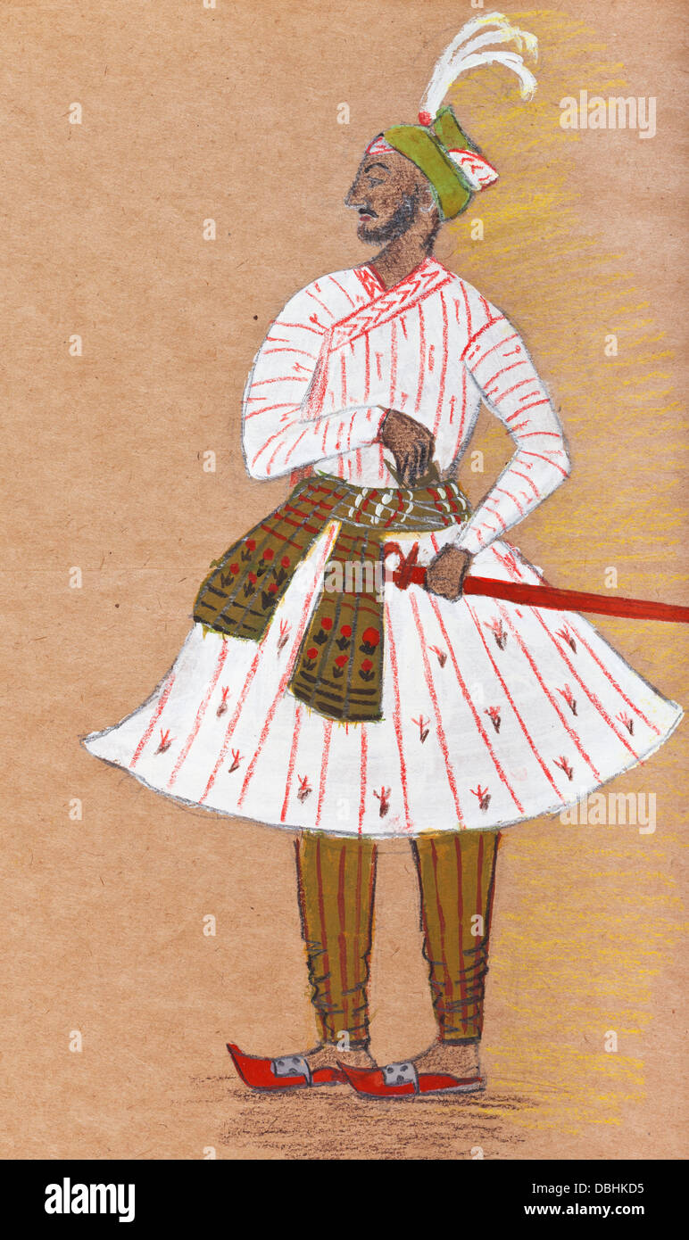 historical clothes - Indian warrior in traditional dress stylized under ...