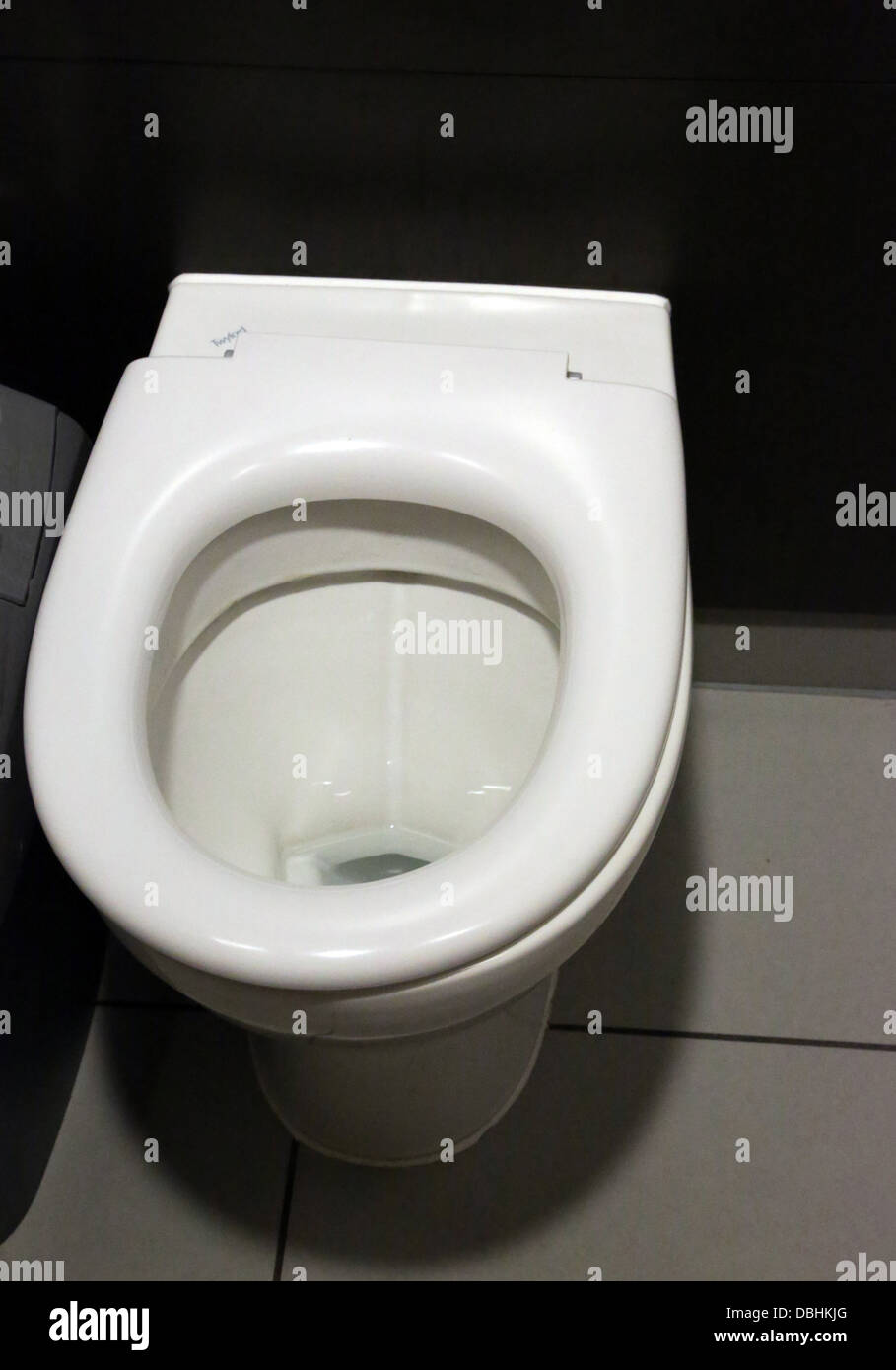 Close Up Of Public Toilet With Automatic Flush At Motorway Service ...