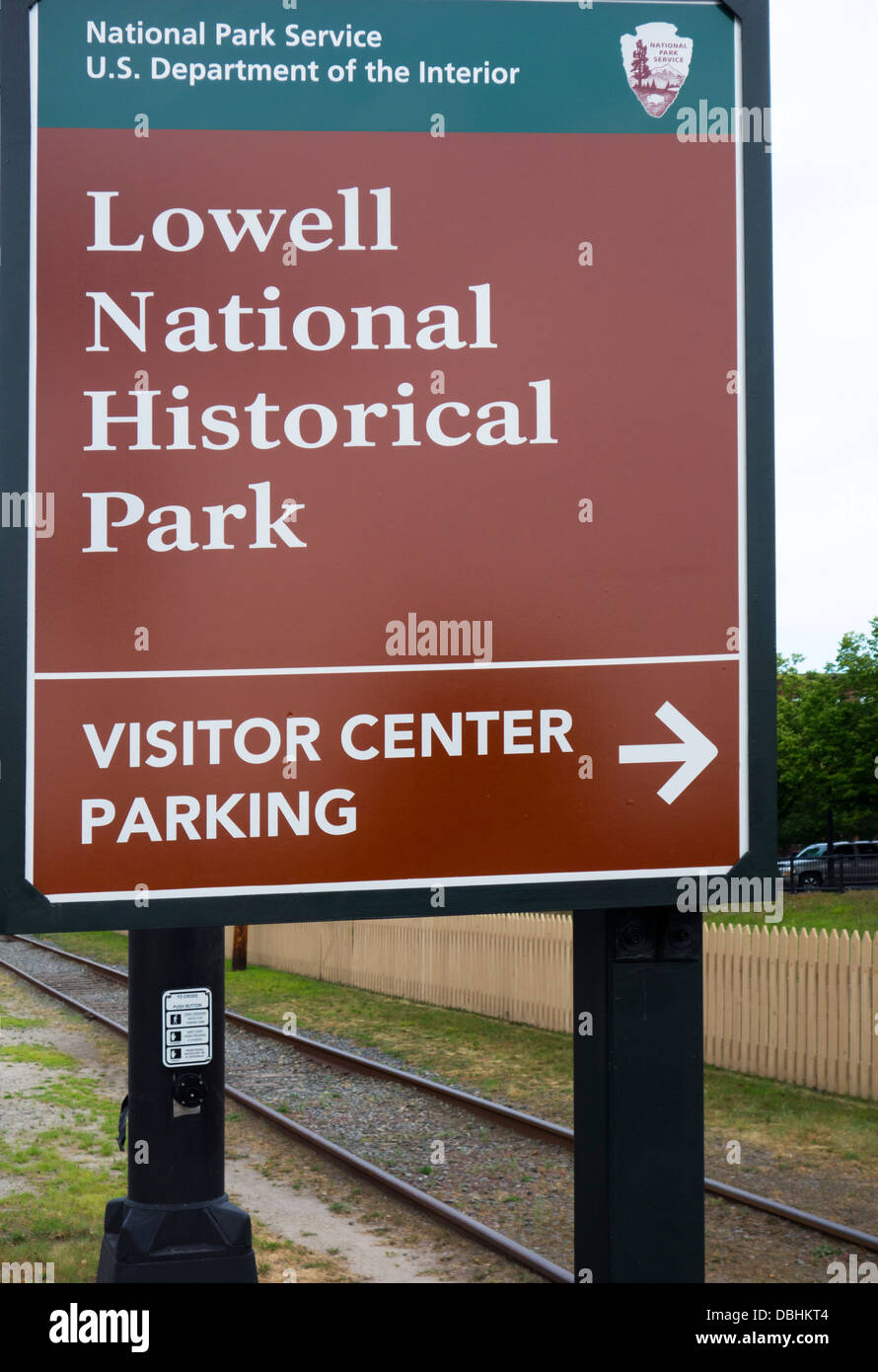 Lowell National Historical park sign Stock Photo - Alamy
