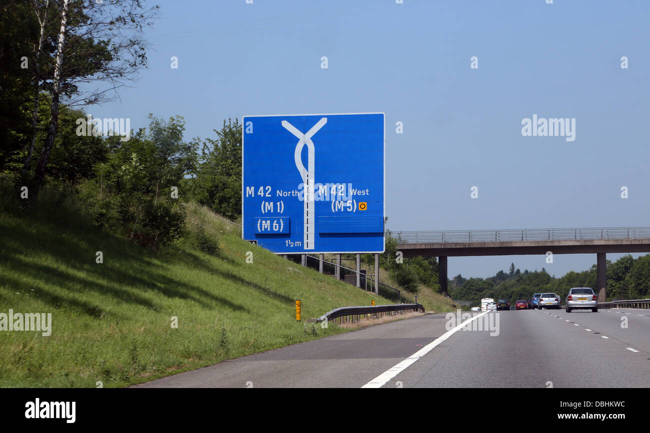 M42 Motorway Division Motorway Sign Birmingham West Midlands England ...
