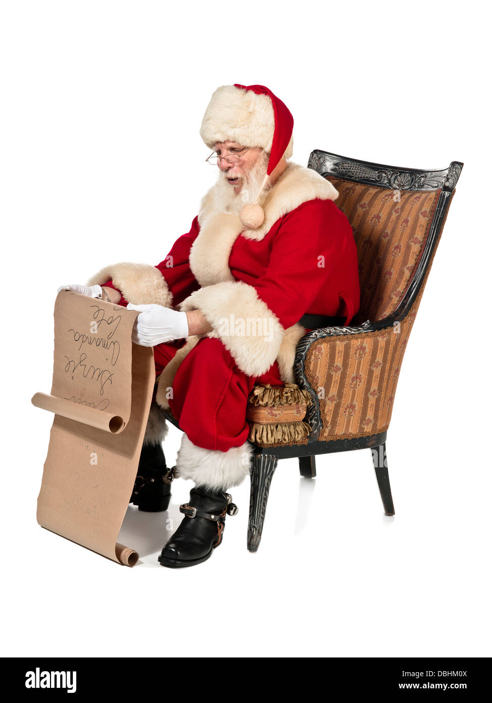 a reading santa clause Stock Photo - Alamy