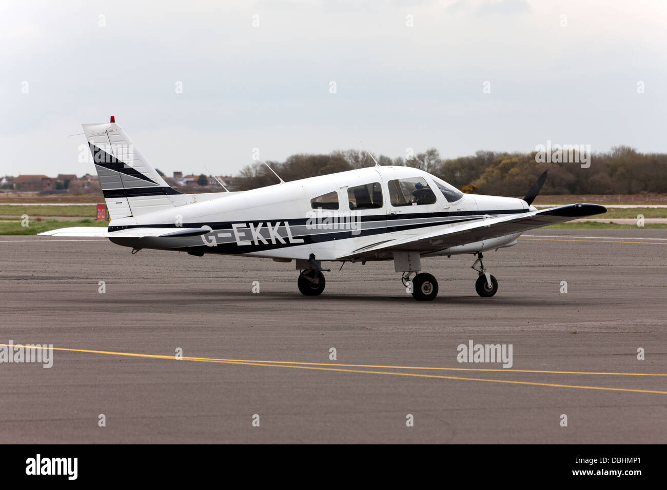 Piper PA-28-161 Cherokee Warrior II G-EKKL parked on the apron at Lydd ...