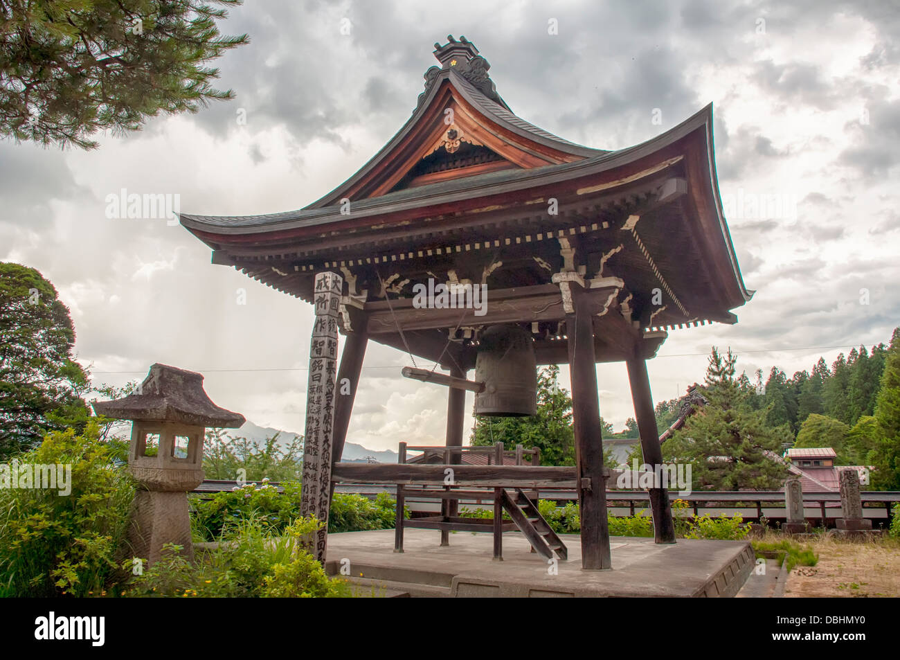 Japanese Bell in a Shrine Stock Photo - Alamy