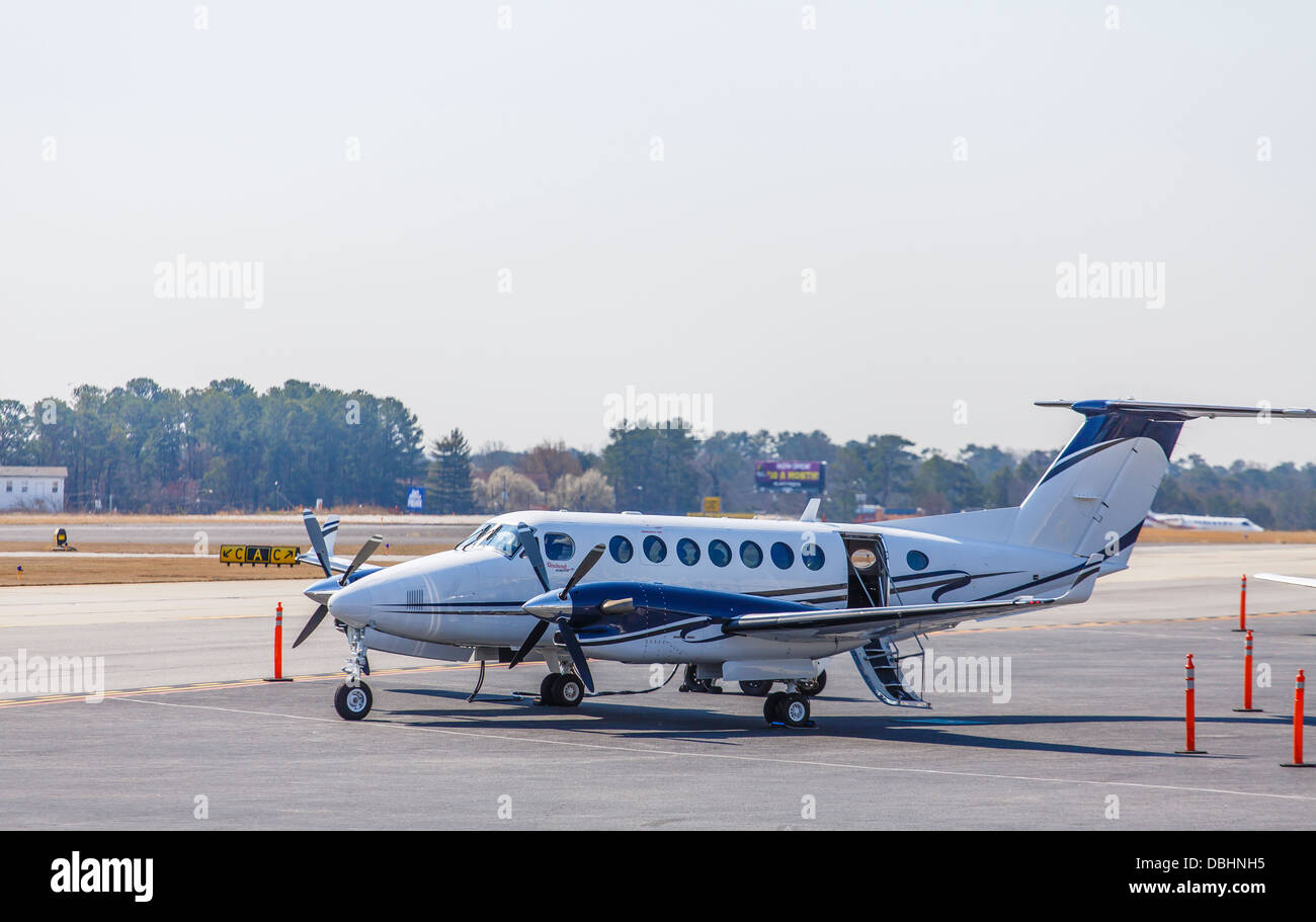 A private Beechcraft Airking turbo-prop airplane at small airport Stock ...