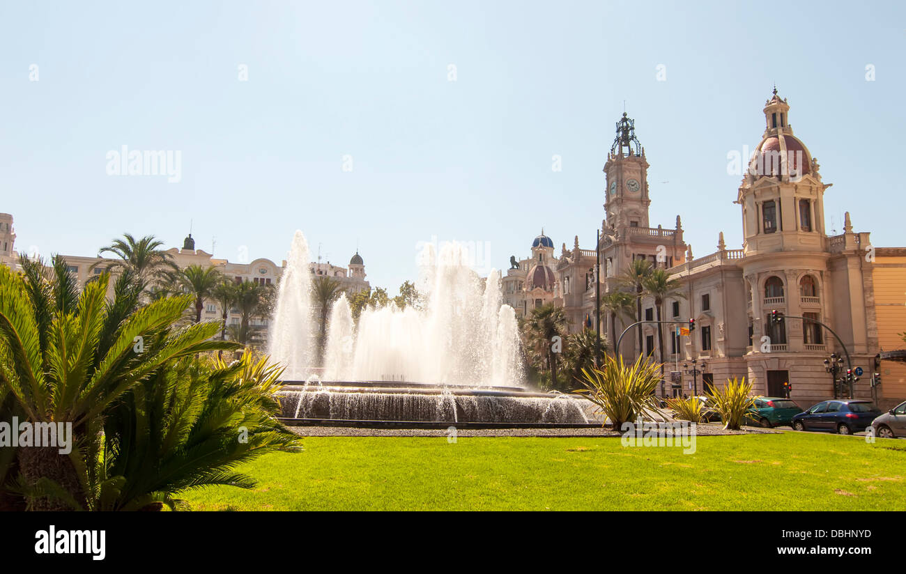Valencia city hall clock hi-res stock photography and images - Alamy