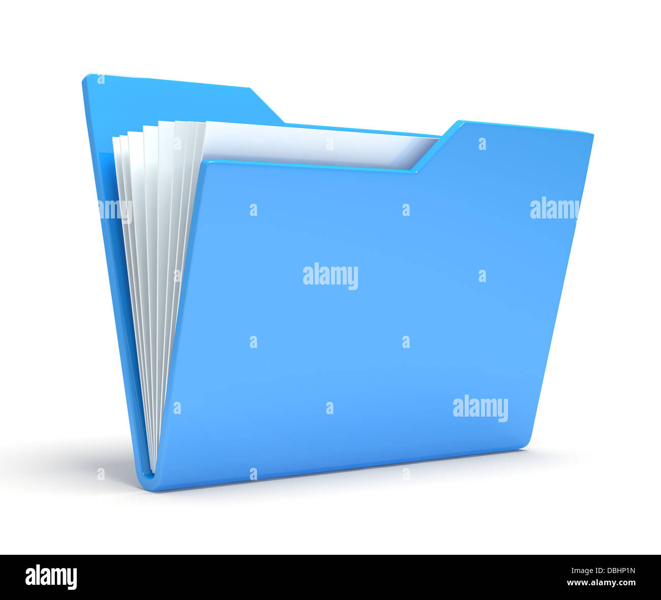 Blue folder. Isolated on white background Stock Photo - Alamy