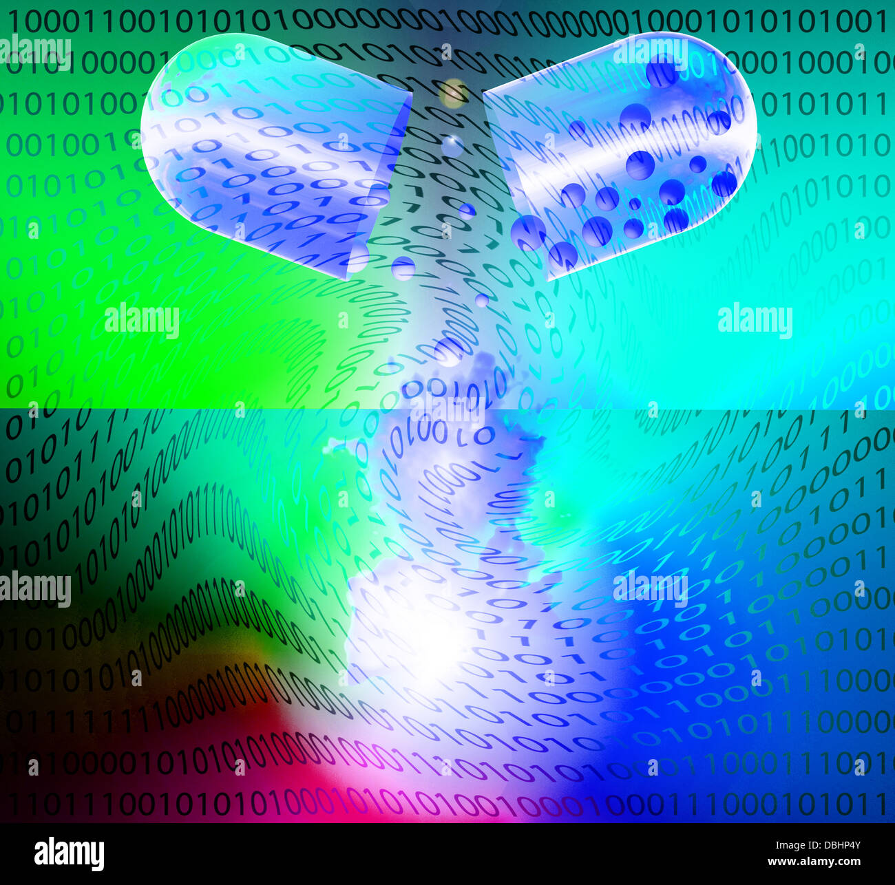 PRISM PILL MEDICINE DIGITAL BINARY DATA INFORMATION CREATIVE CONCEPT ...