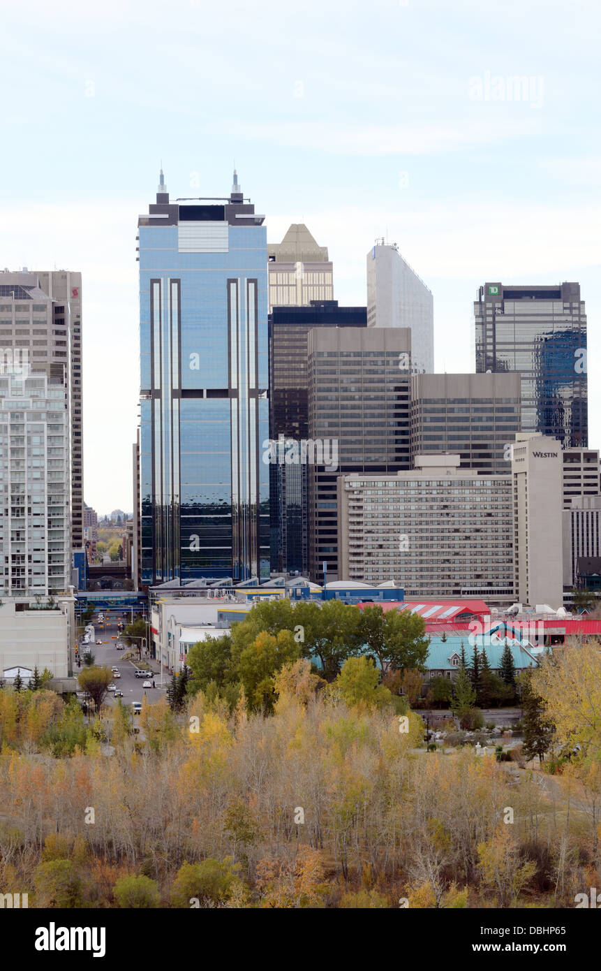Calgary, Canada - October 7th, 2012: View of Calgary from McHugh Bluff ...