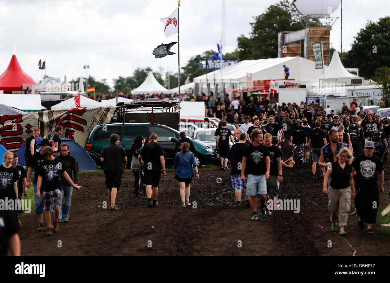 Wacken, Germany. 31st July, 2013. Visitors of the Wacken Open Air ...