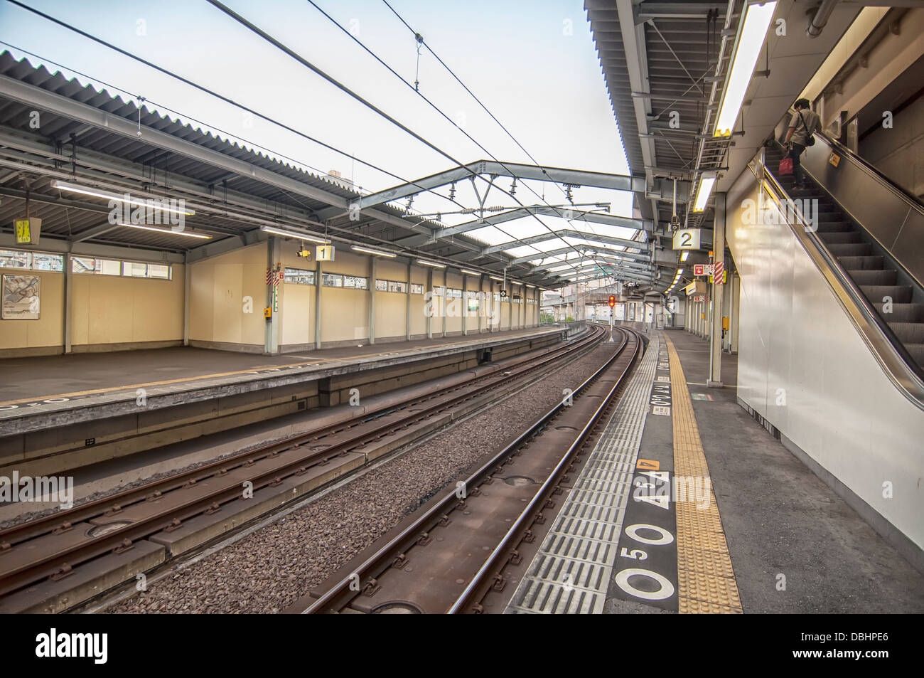 Empty train station in Osaka Stock Photo - Alamy