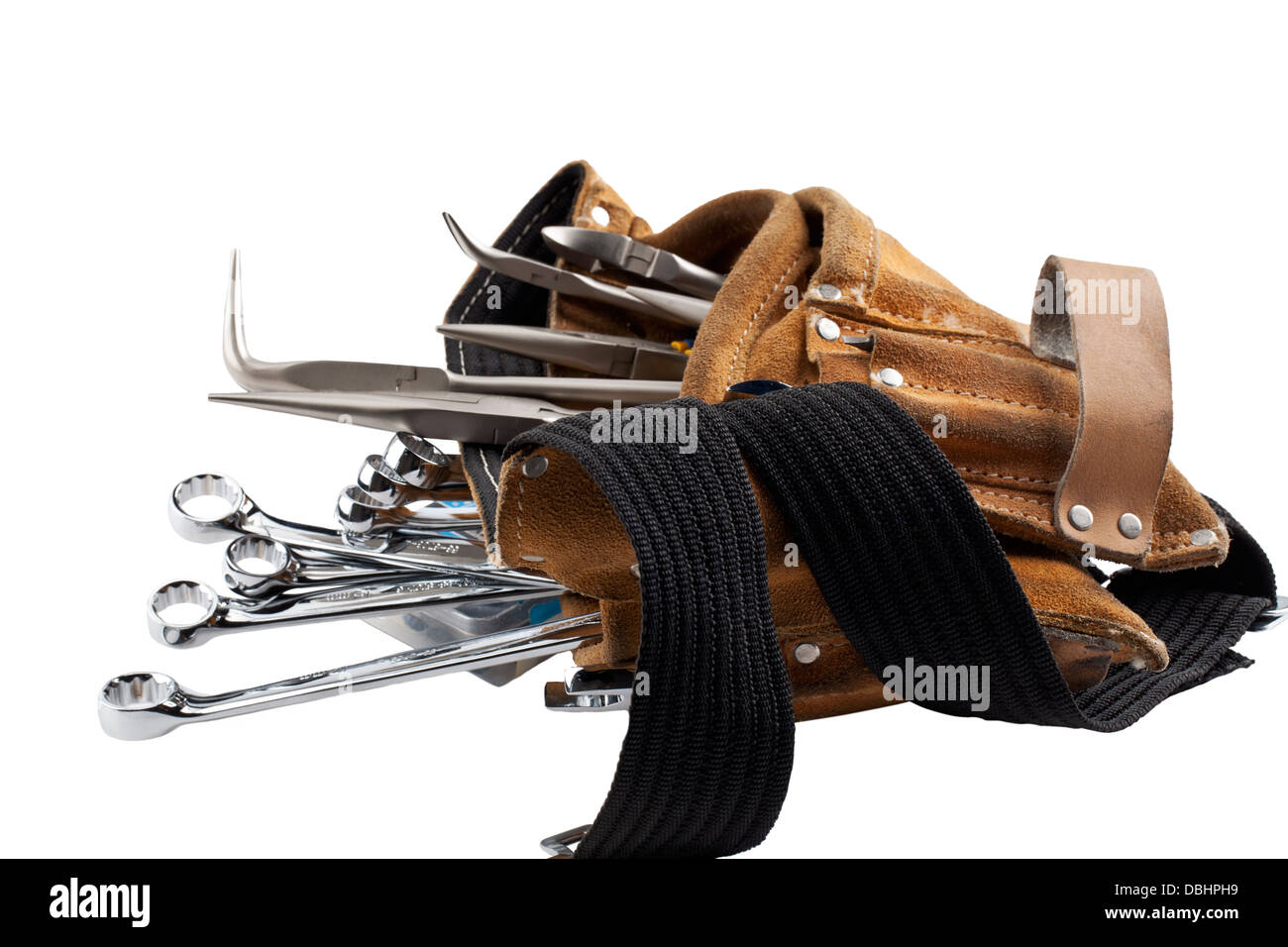 tool belt with assorted tools Stock Photo - Alamy