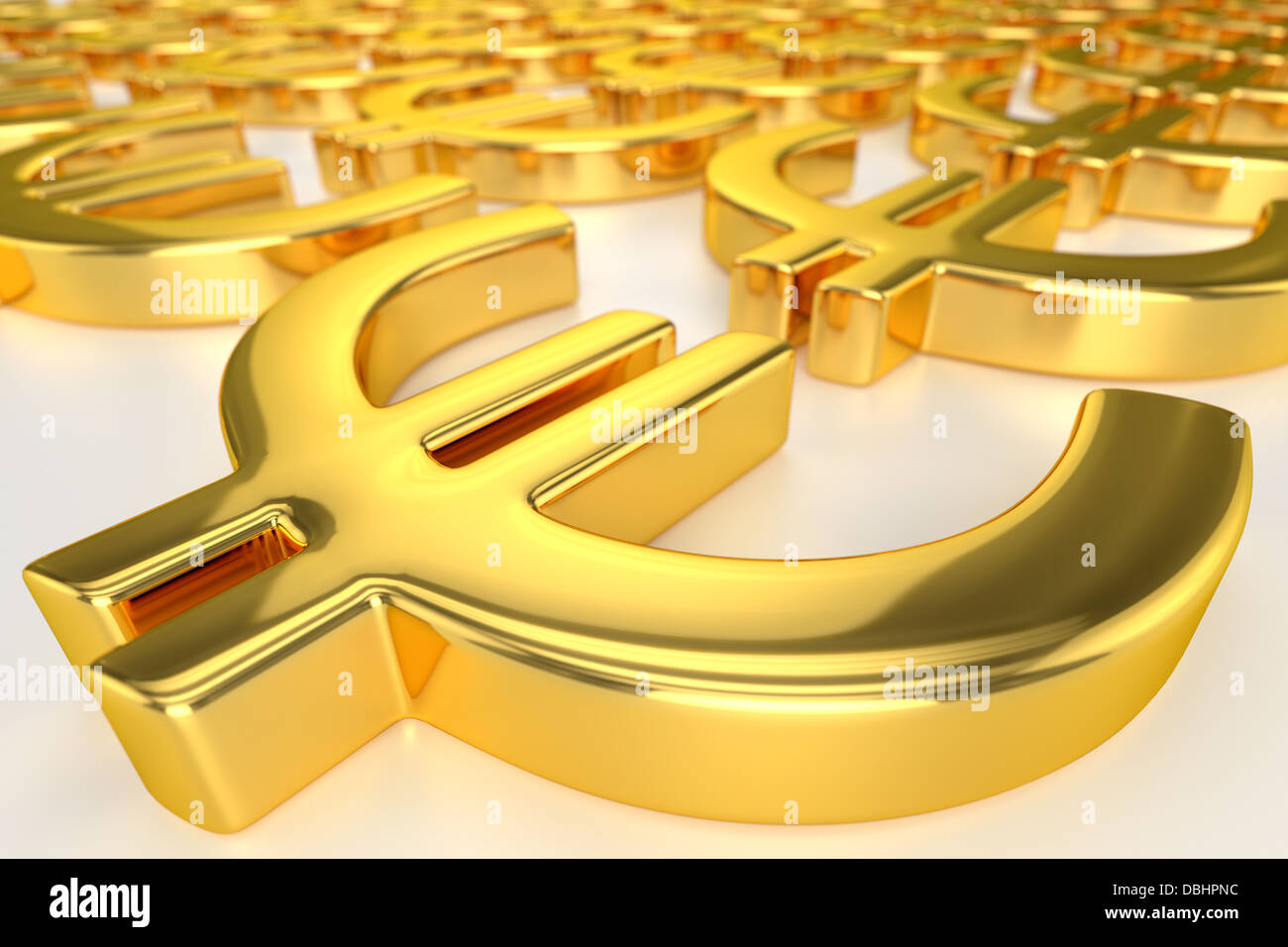 3D Golden Euro Sign Stock Photo - Alamy