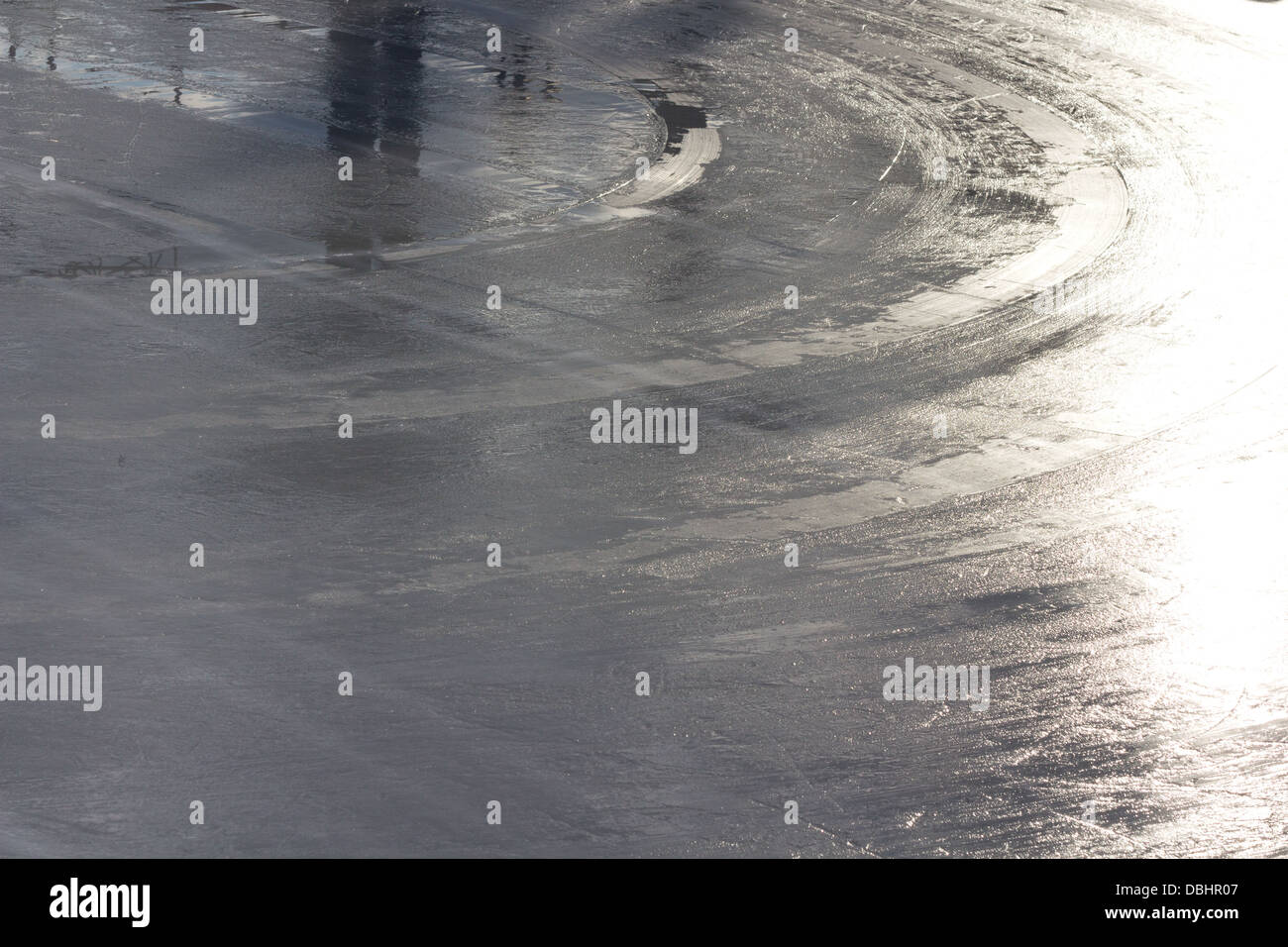 An Ice Surface Of Outdoor An Ice Rink Stock Photo - Alamy
