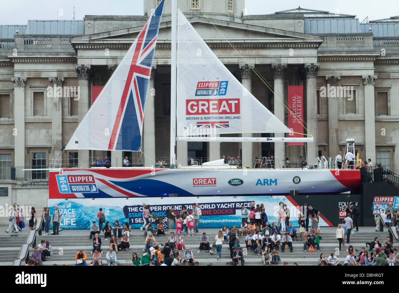 Trafalgar Square London, UK. 31st July 2013. A 70ft long Clipper named ...