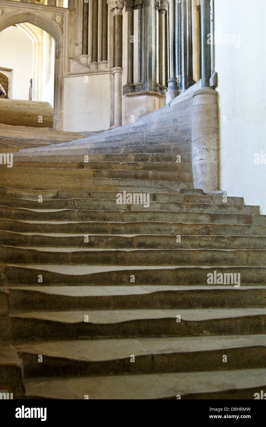 'Sea of Steps' to the Chapter House, Wells Cathedral, Somerset, England ...