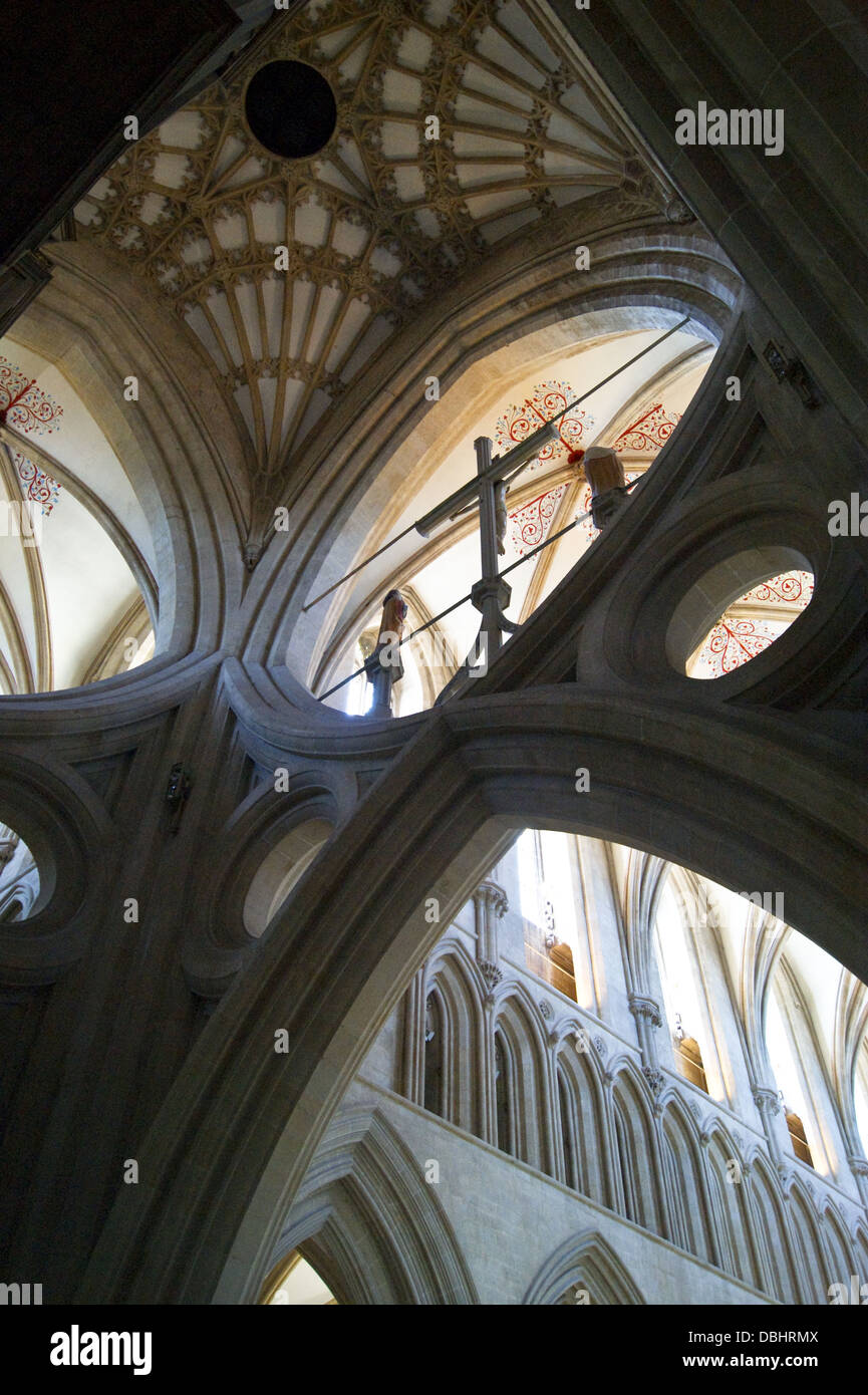 Wells Cathedral scissor arch, Somerset, England Stock Photo - Alamy