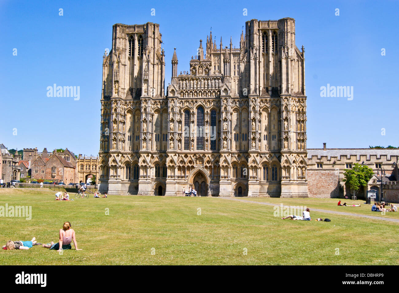 Wells Cathedral green, Somerset, England Stock Photo - Alamy