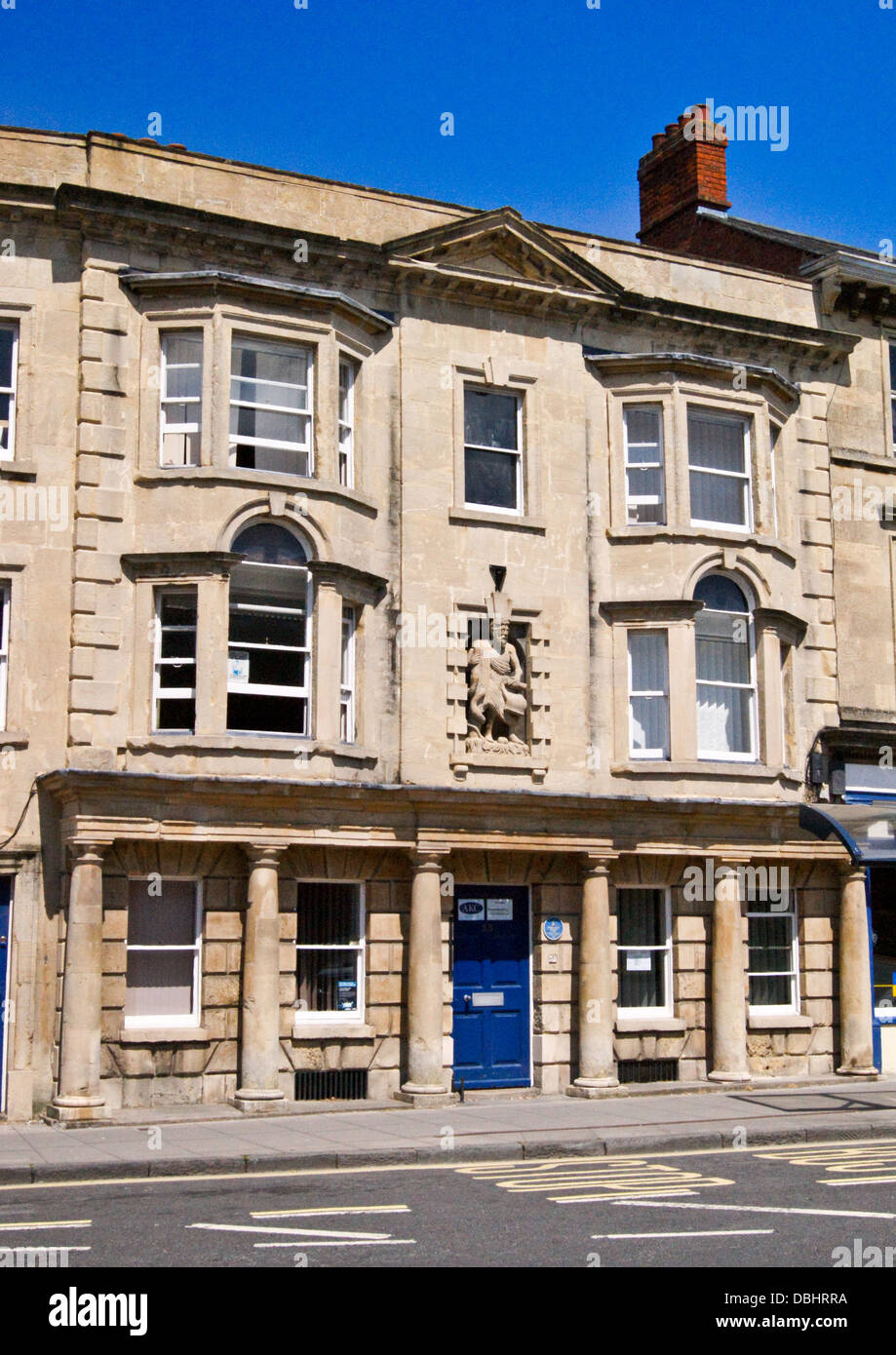 Parnella House, 1740, with statue of Asclepius, Greek god of medicine ...
