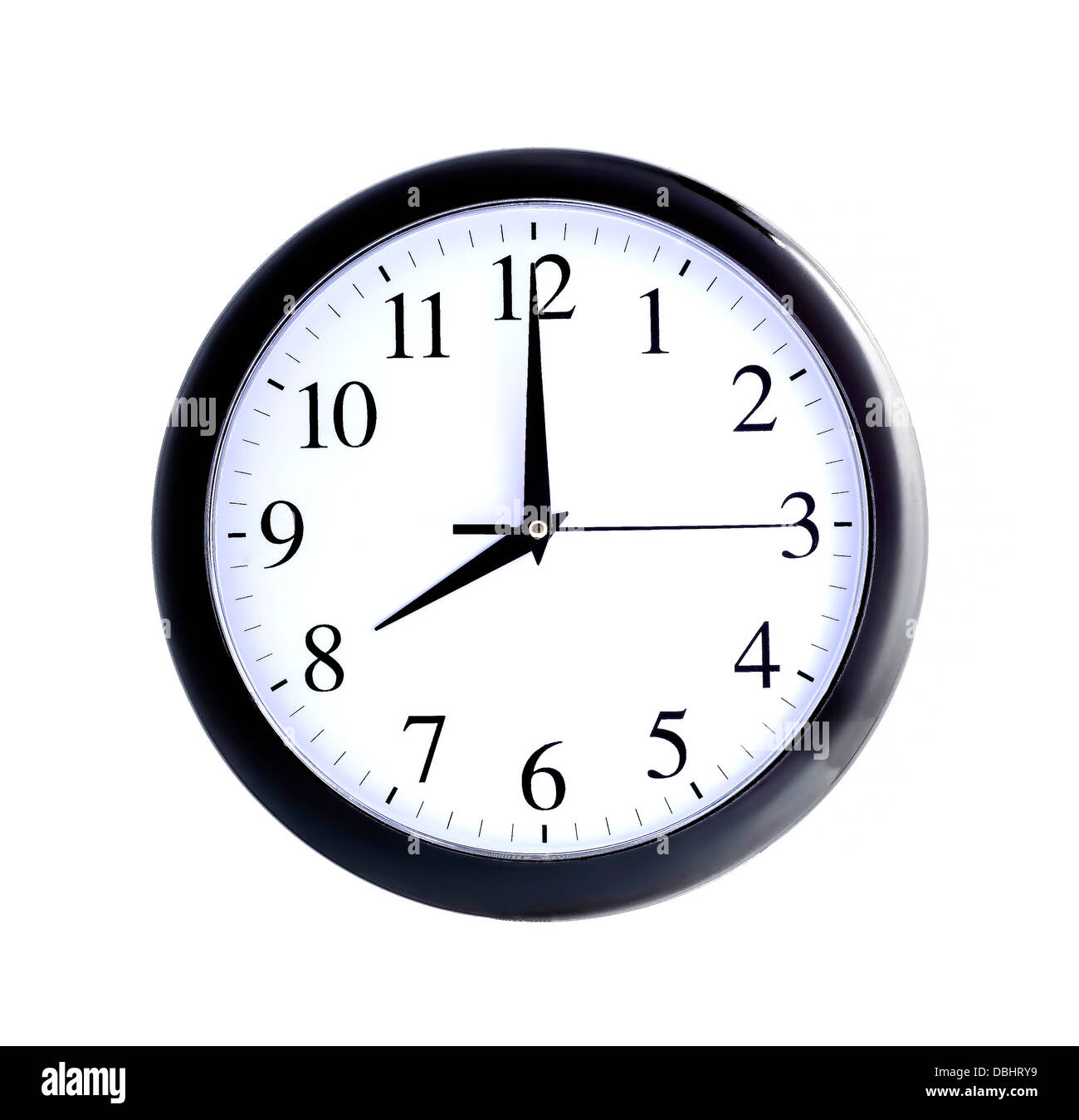 Isolated office wall clock on white background Stock Photo - Alamy