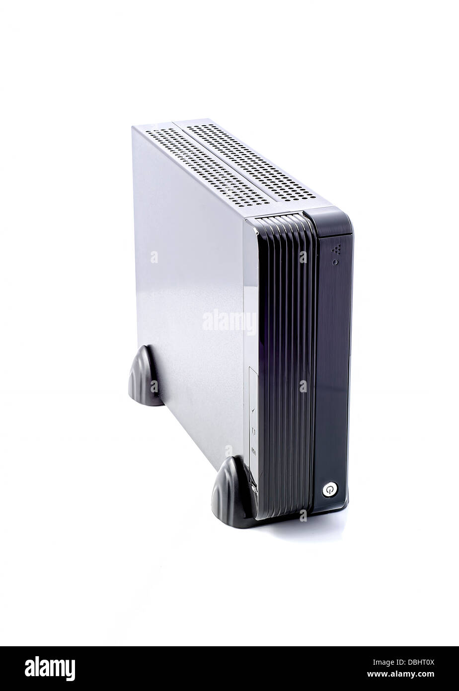 Small computer tower isolated on white background Stock Photo - Alamy