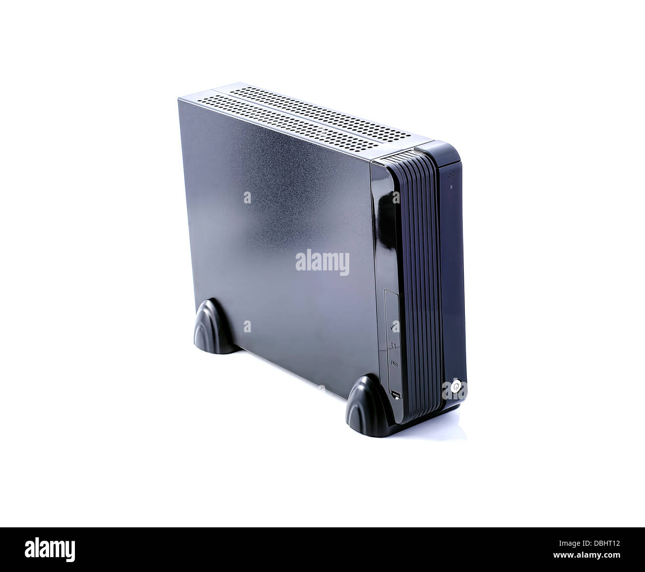 Small computer tower isolated on white background Stock Photo - Alamy