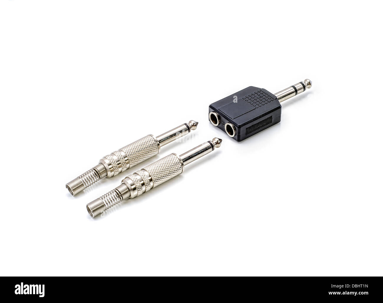 Jack audio connectors isolated on white background Stock Photo - Alamy