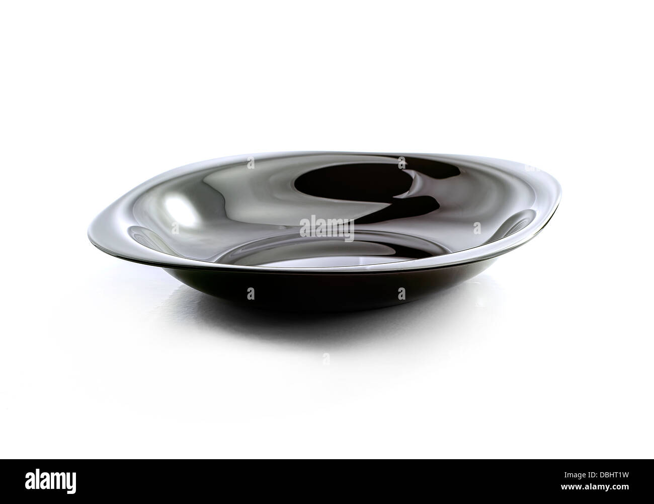 Empty black dish isolated on white background Stock Photo - Alamy