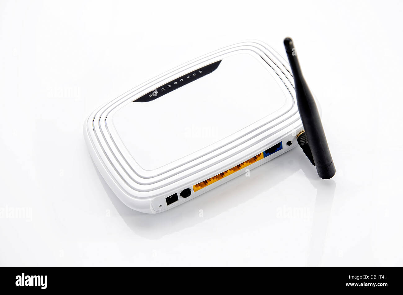 White router for wi-fi on a light background Stock Photo - Alamy