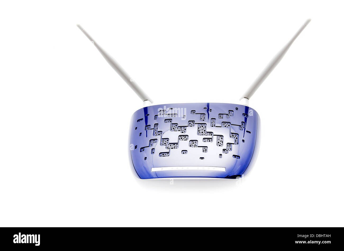Modern Blue Wi-Fi Router On White Background Stock Photo - Alamy