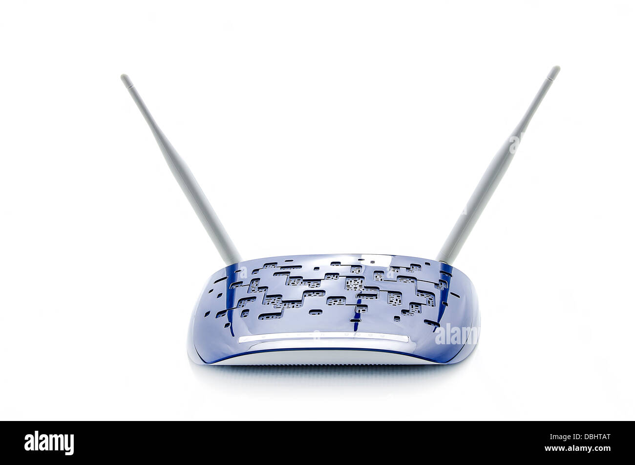Modern Blue Wi-Fi Router On White Background Stock Photo - Alamy