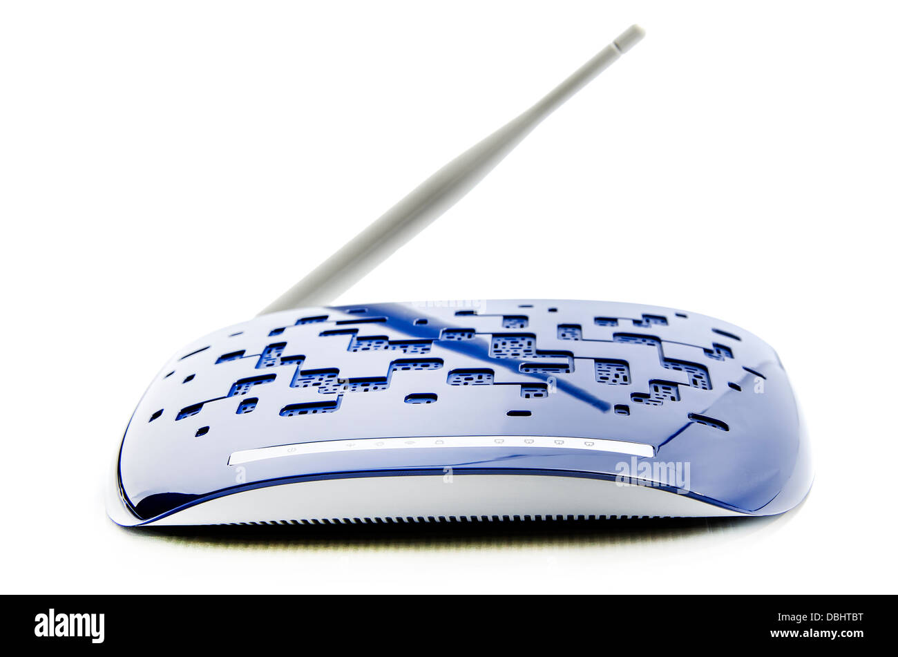 Modern Blue Wi-Fi Router On White Background Stock Photo - Alamy