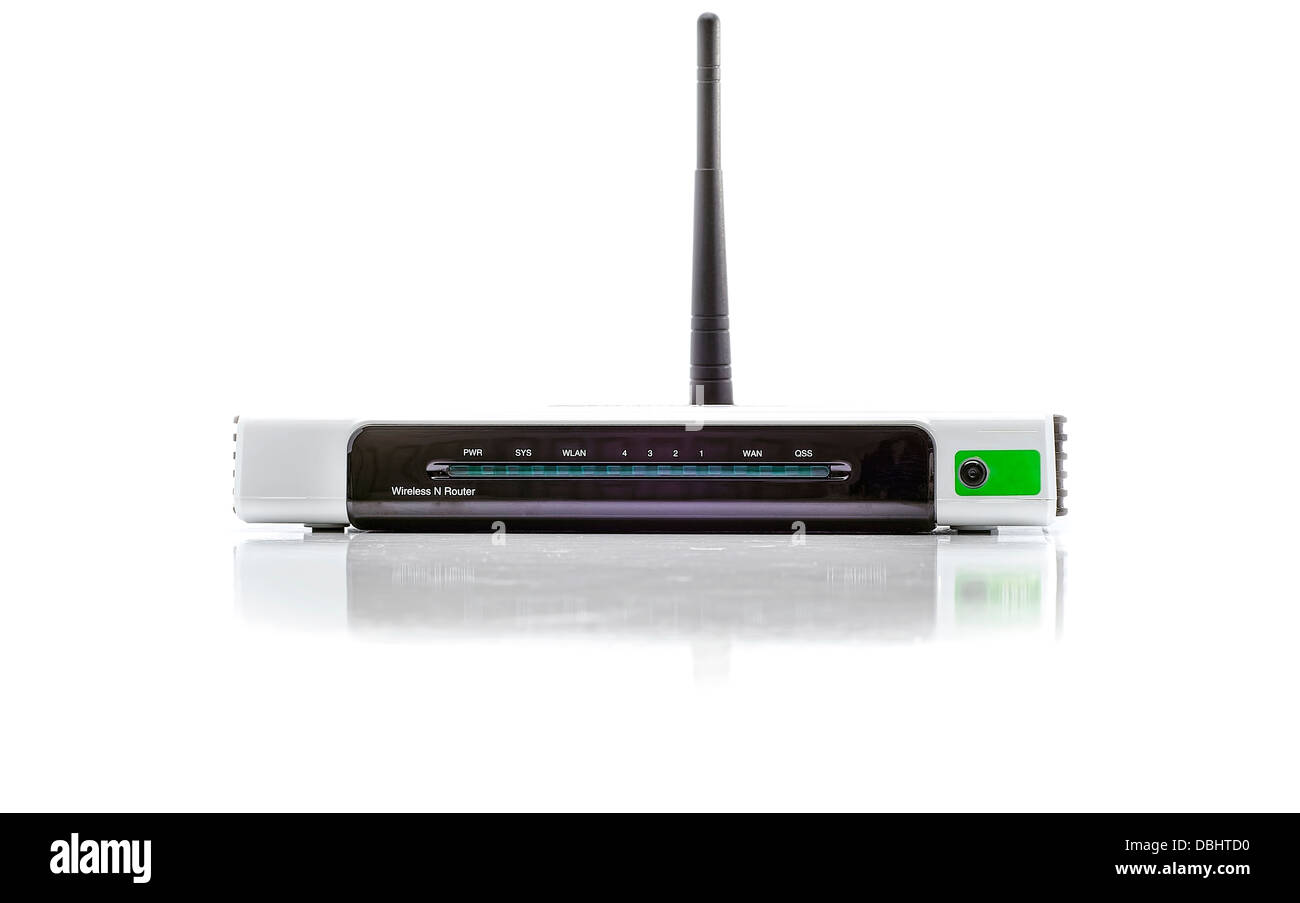 White router for wi-fi on a light background Stock Photo - Alamy