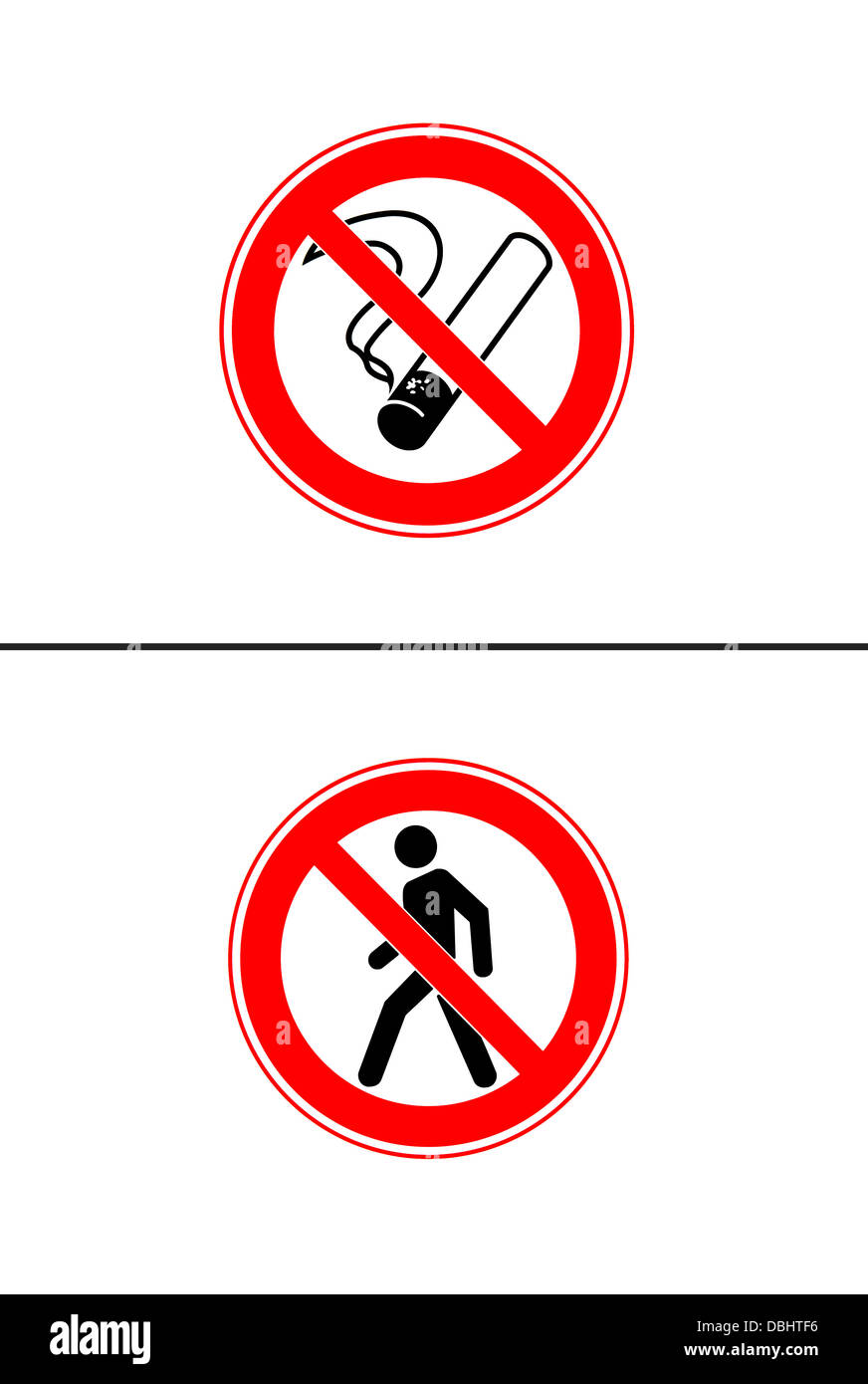 No Smoking Sign and Sign passage is not allowed Stock Photo - Alamy