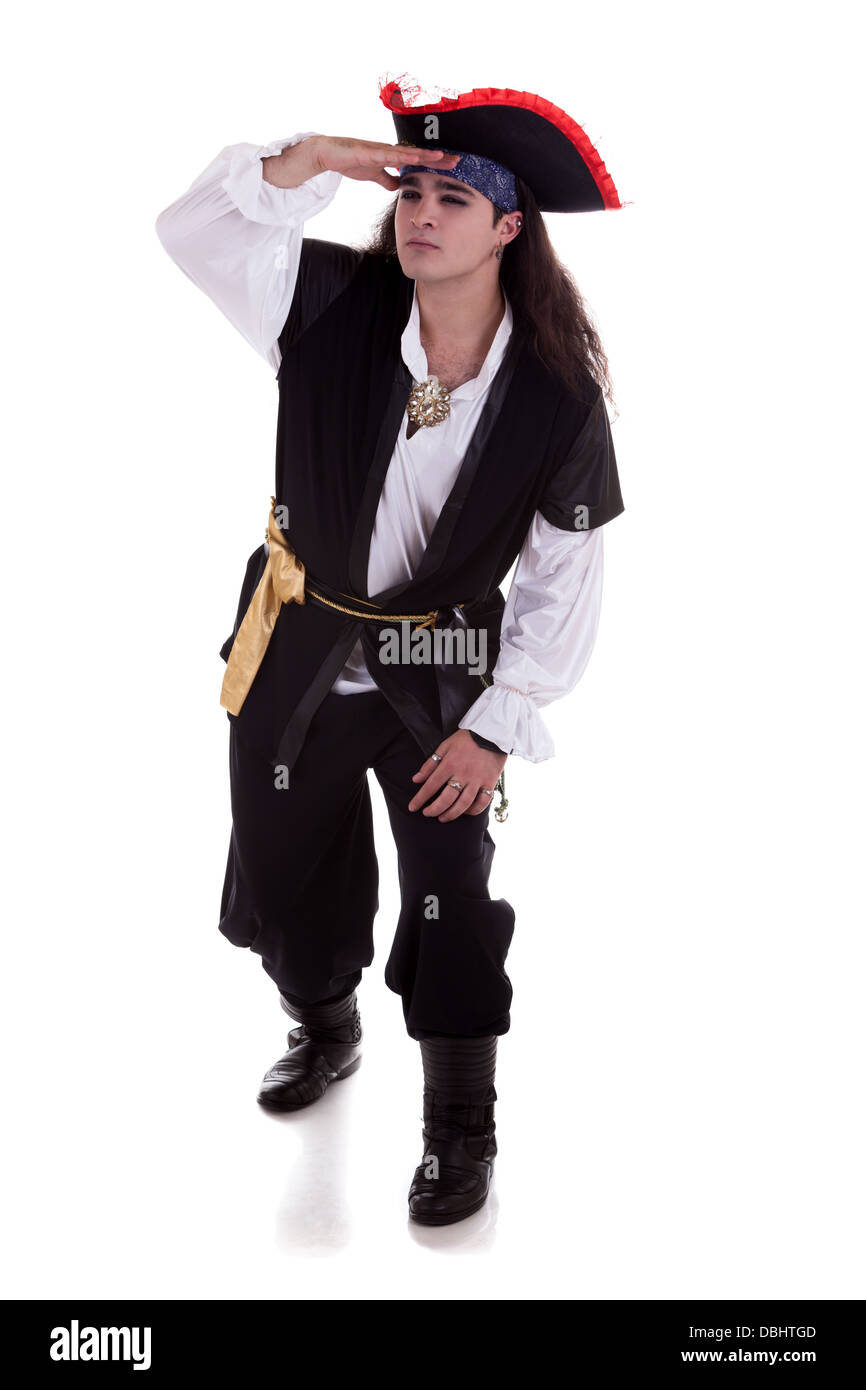 Pirate isolated on white background studio shot Stock Photo - Alamy