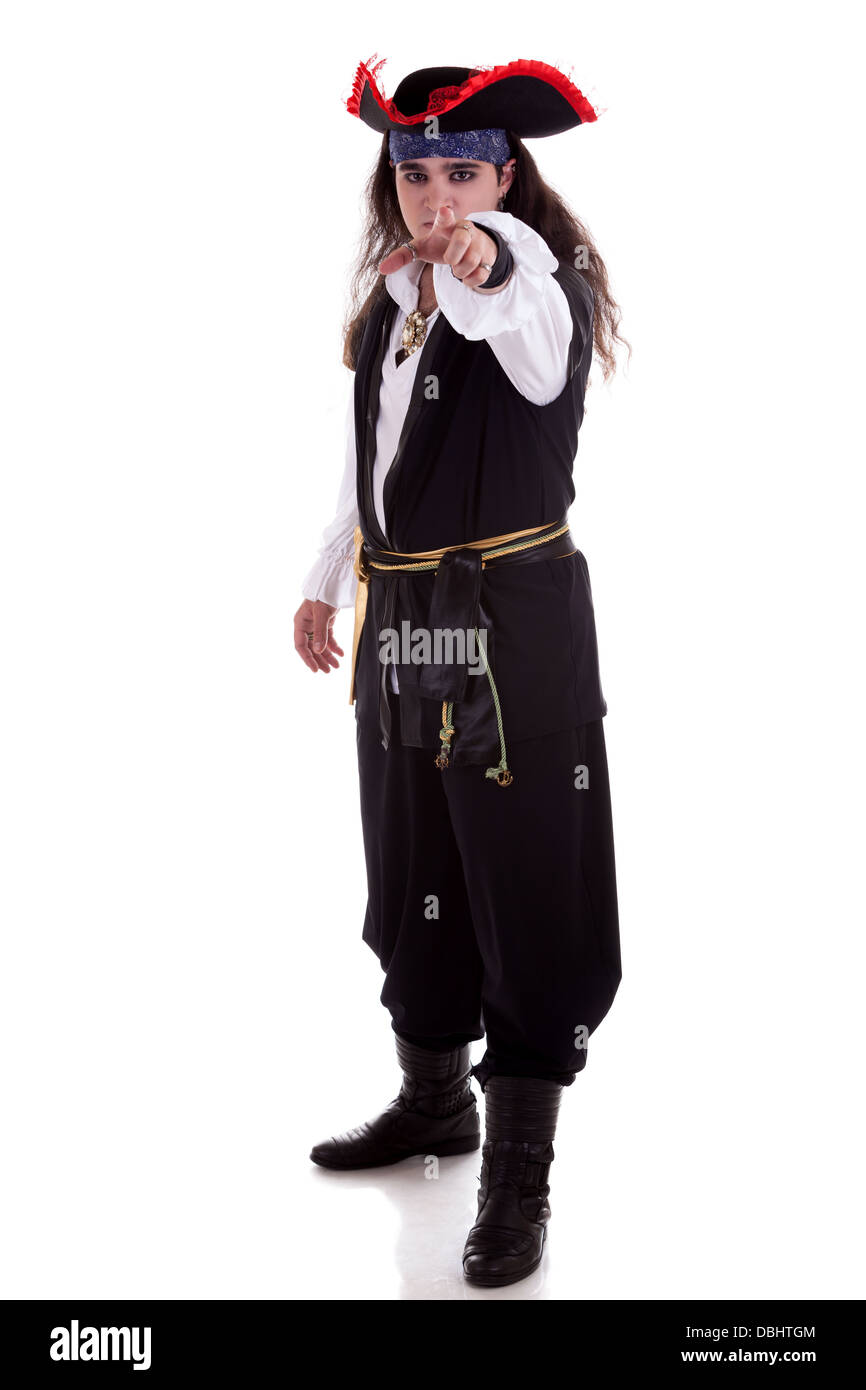 Pirate isolated on white background studio shot Stock Photo - Alamy