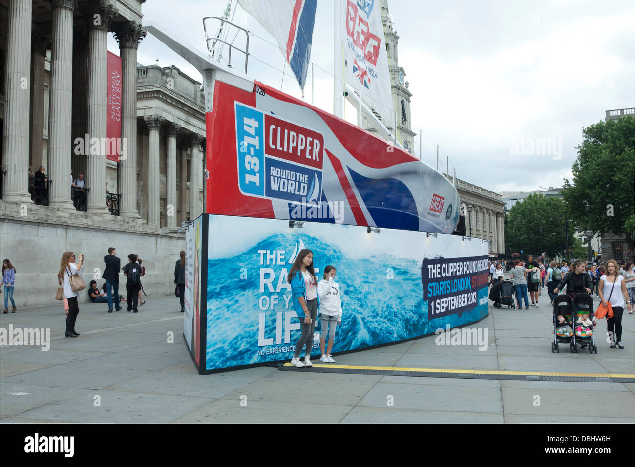 31st July 2013. Trafalgar Square London,UK. A 70ft long Clipper named ...