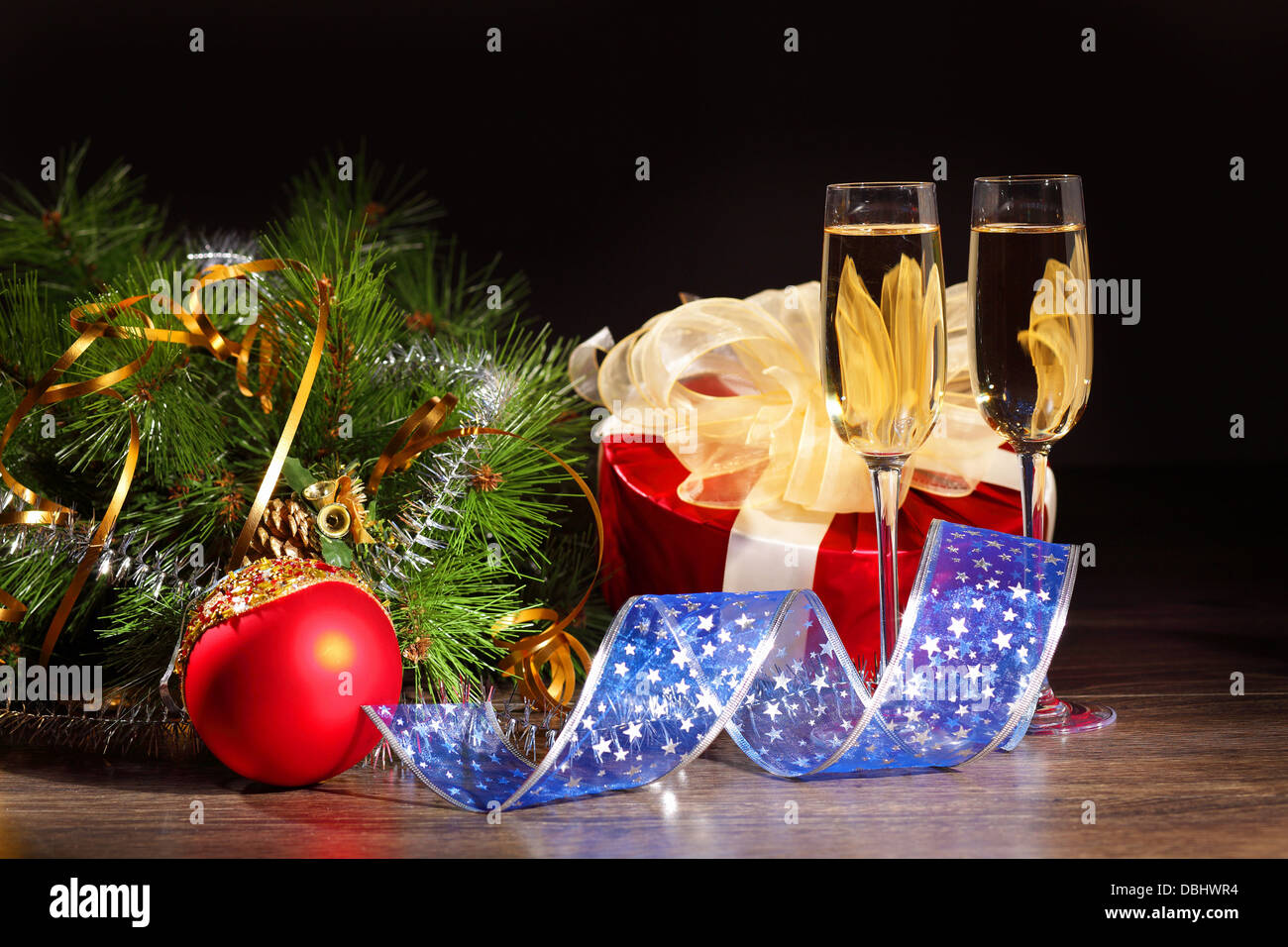 New Year's still life with glasses Stock Photo - Alamy