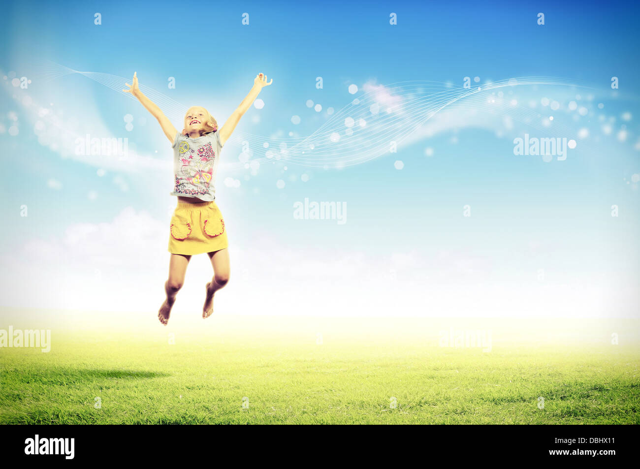 happy kid jumping Stock Photo - Alamy
