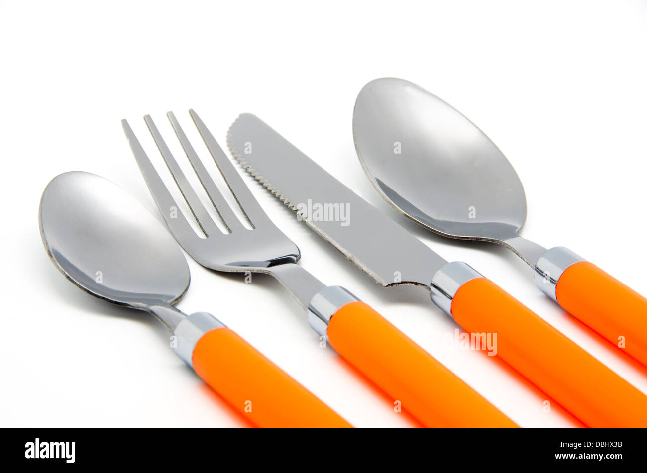 Covered with orange handle on a white background Stock Photo - Alamy