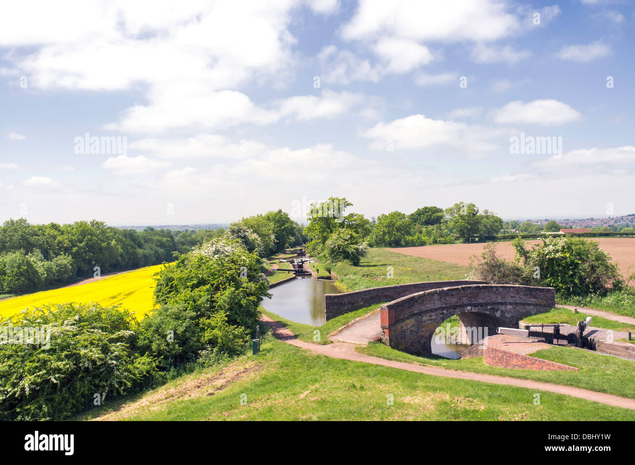 The Worcester & Birmingham Canal on the Tardebigge lock flight near ...