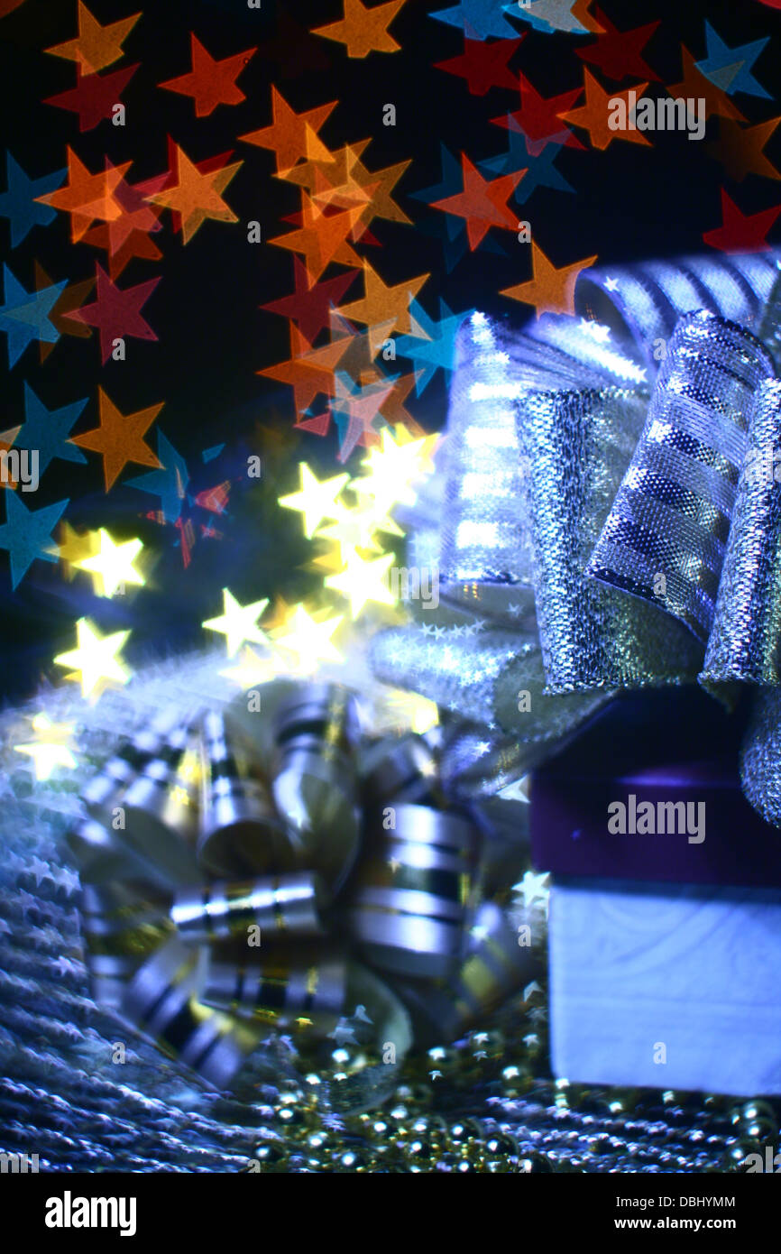 holiday gifts background warm stars Stock Photo - Alamy