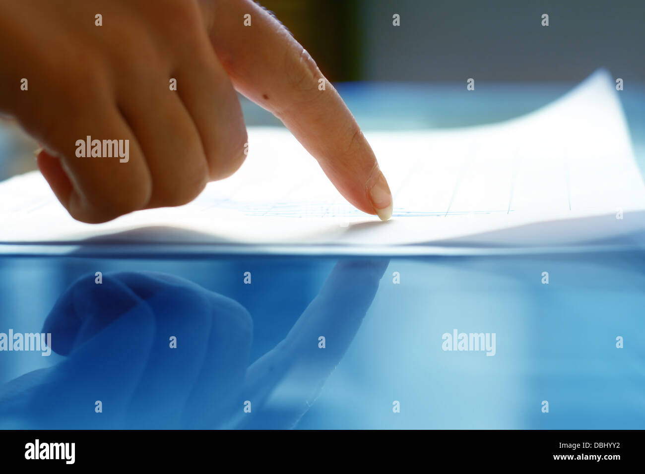 finger smart point on white paper Stock Photo - Alamy