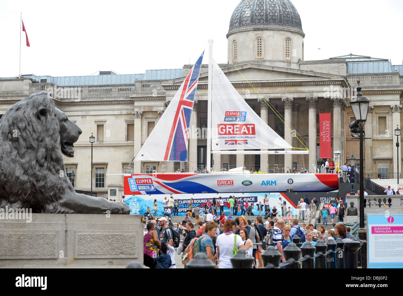 London, UK. Clipper Great Britain in Trafalgar Square London. The boat ...