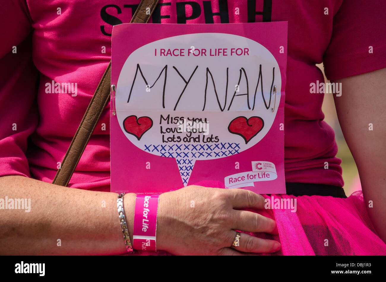 Running for my nan race for life UK Stock Photo - Alamy