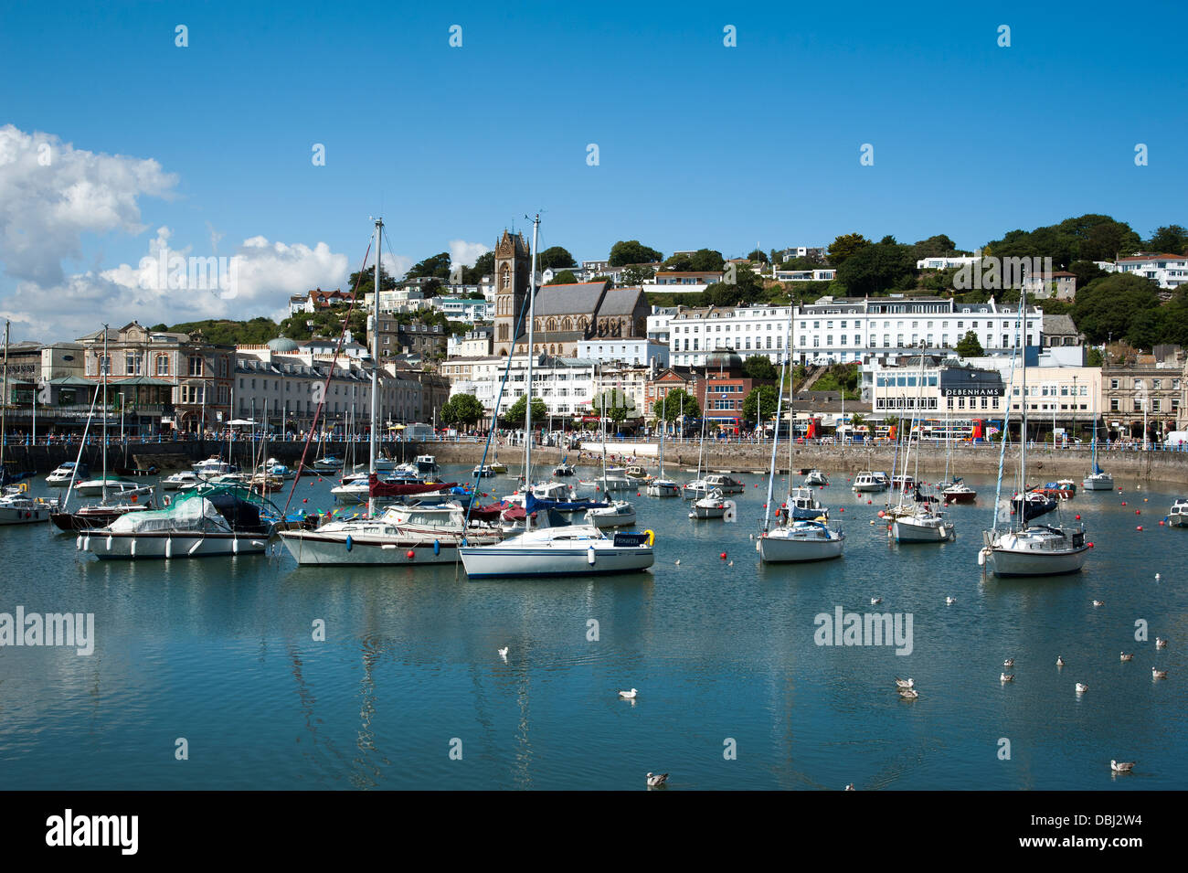 Torquay,Devon UK the inner harbour and town centre area of this popular ...